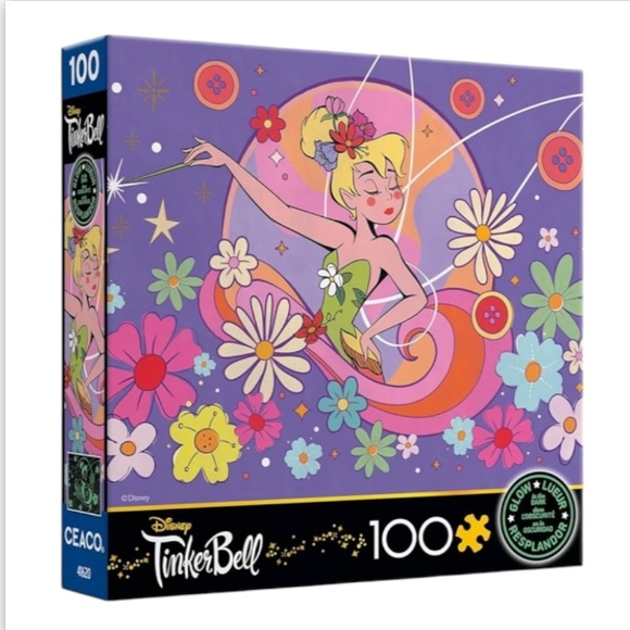 Disney | Toys | Disney Tinkerbell Flower Magic Glows In The Dark Puzzle ...